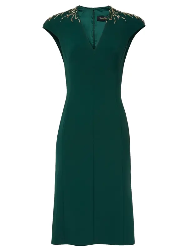 Jenny Packham Ardila Crystal-embellished Midi Dress - Green
