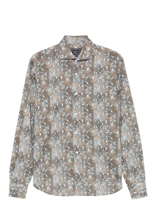 ORIAN Floral Print Shirt - Grey