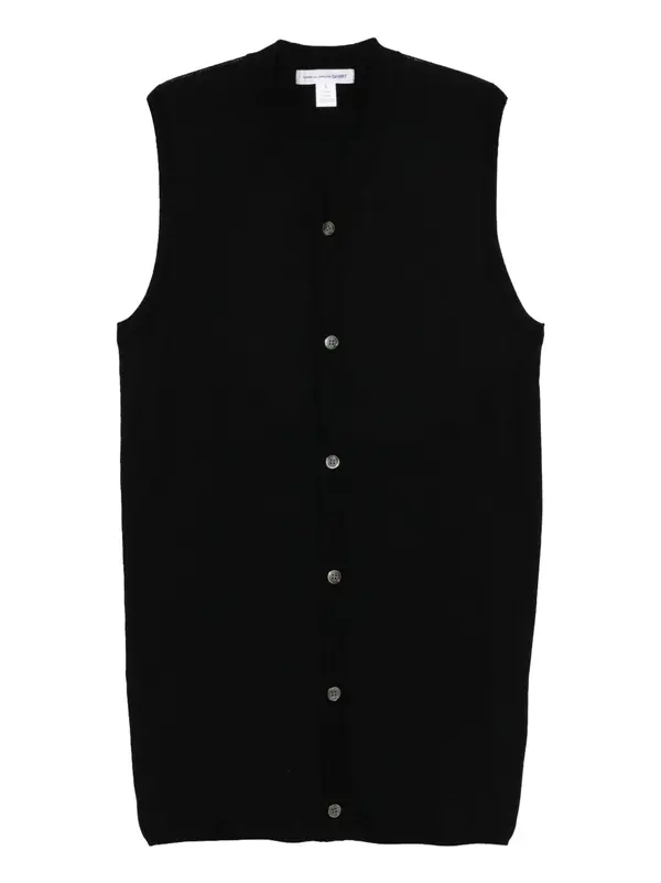 Comme Des Garçons Sleeveless Wool Cardigan - Black