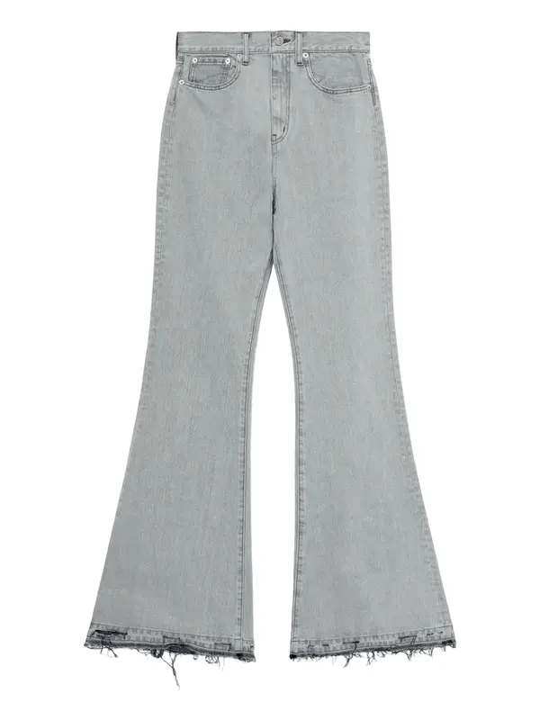 Junya Watanabe Distressed Flared Jeans - Grey
