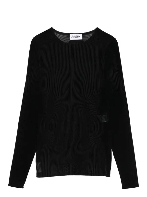 Jean Paul Gaultier Morphing Pinstripes Top - Black