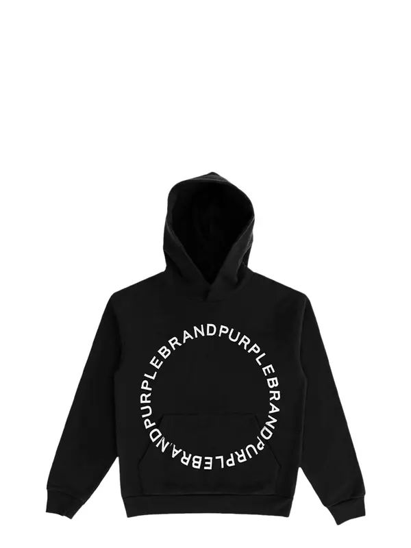 PURPLE BRAND Circle Wordmark Hoodie - Black