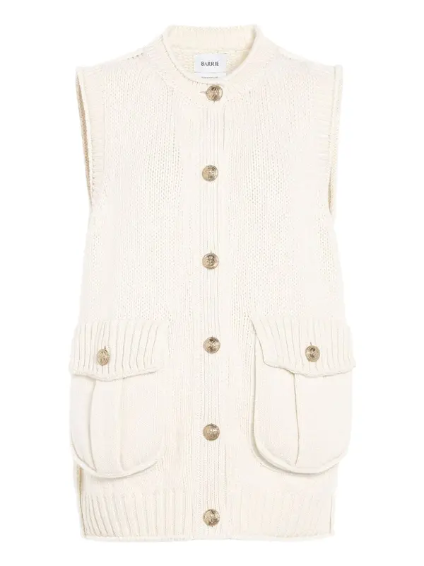 BARRIE Chunky Knit Vest - White