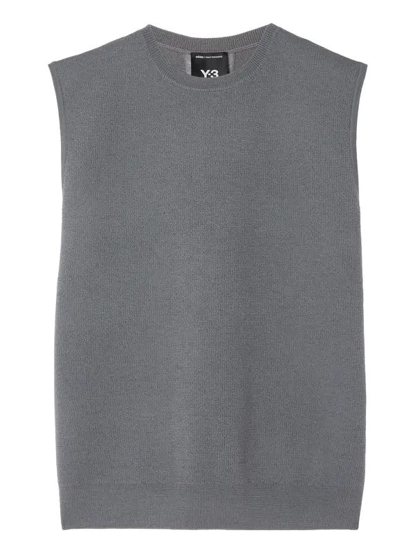 ADIDAS ORIGINALS Y-3 Frayed Wool Vest - Gray