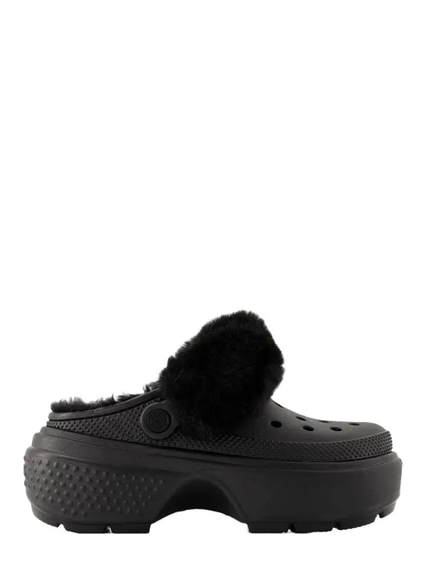 CROCS Stomp Lined Mules - Black
