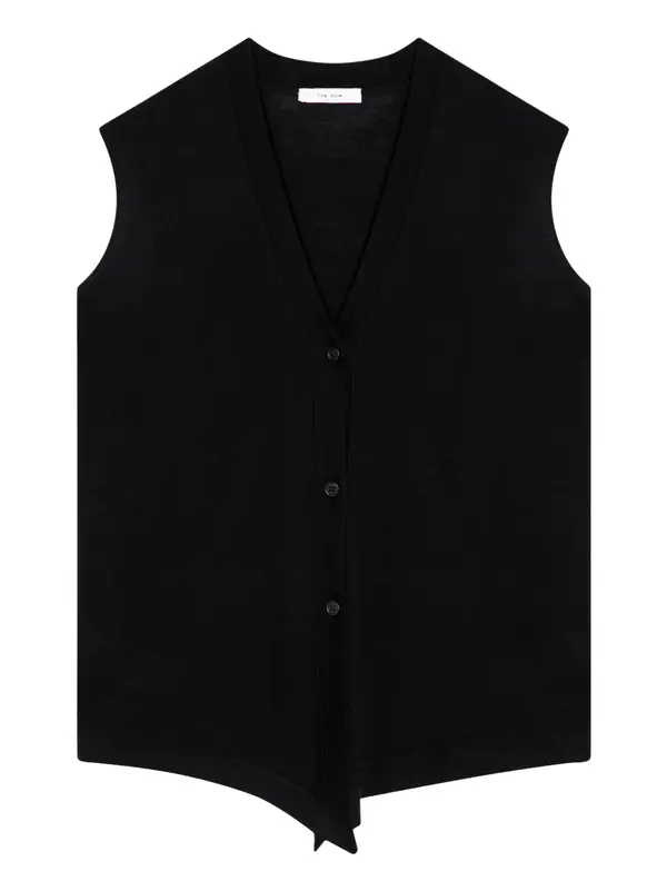 THE ROW Wool Waistcoat Cardigan - Black