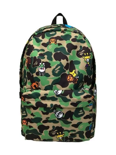 A BATHING APE Baby Milo Camo Backpack - Army Green