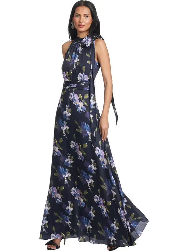 Sachin & Babi Kayla Printed Gown - Midnight Corsage