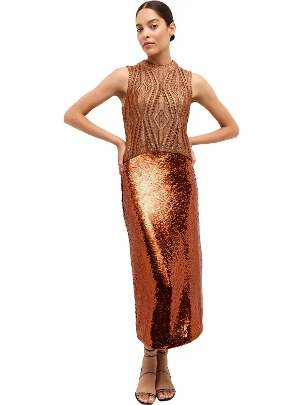 MARIE OLIVER Wray Pencil Skirt - Cinnamon