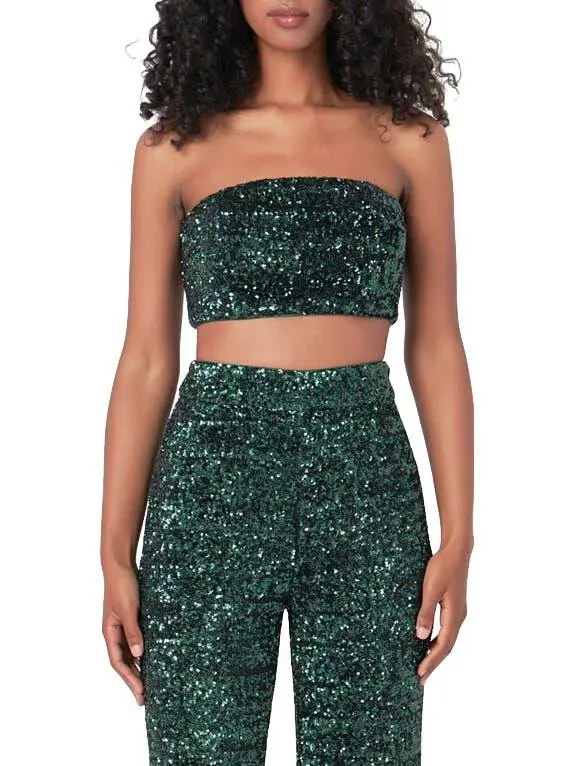Endless Rose Sequin Bandeau Top - Emerald