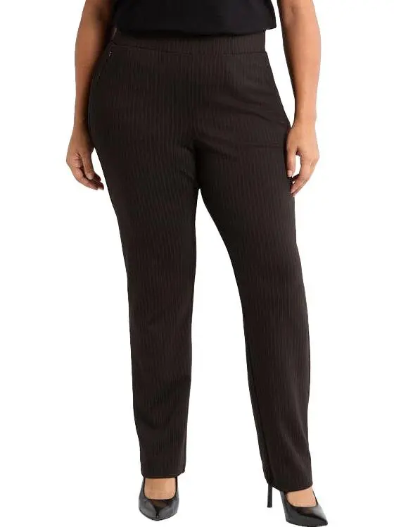 Universal Standard Smart Ponte Pants - Slate Pinstripe