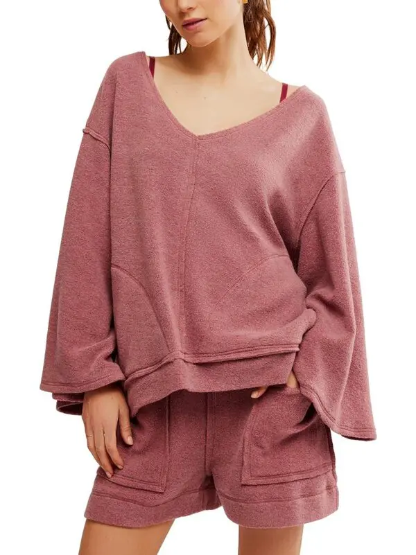 Free People Day Off Fleece Pullover - Wild Ginger