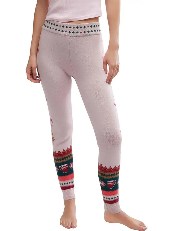 Free People Falala Fair Isle Leggings - Snowy Sips Combo