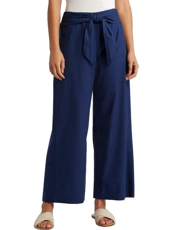 BEACHLUNCHLOUNGE Florencia Tie Waist Wide Leg Pants - Midnight Mirage