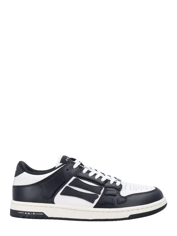 Amiri Skel Two-tone Leather Low-top Trainers With Perforated Toe - Black