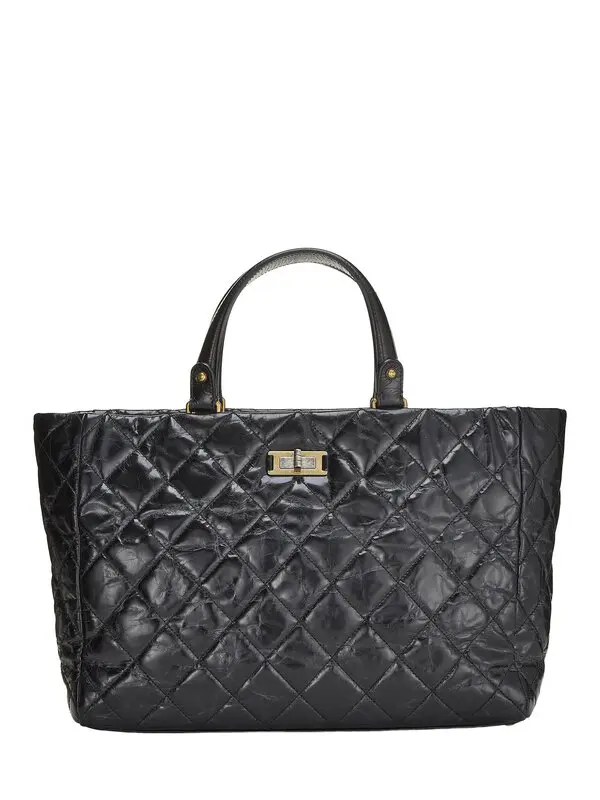 Chanel Calfskin Reissue Shopping Tote - Black