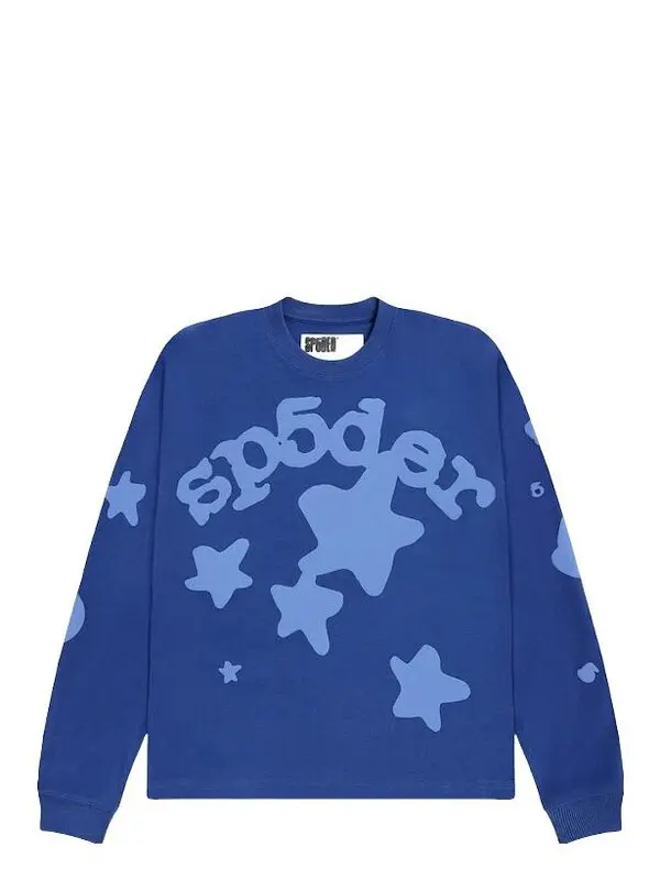 SP5DER Beluga Heavyweight Long Sleeve Tee Shirt - Blue