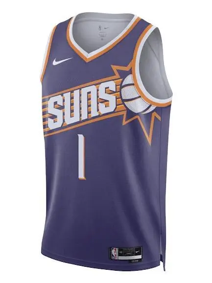 Nike Nba Phoenix Suns Devin Booker Icon Edition Dri-fit Swingman Jersey - Purple/white