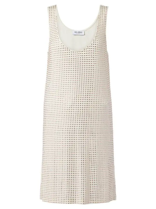 Attico Crystal-embellished Minidress - Neutrals