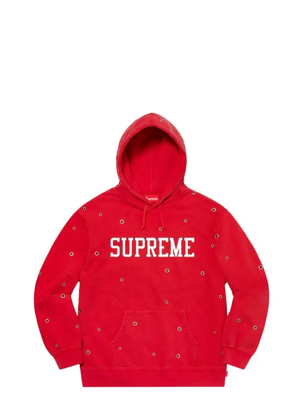 Supreme Eyelet Hooded Sweatshirt - Red