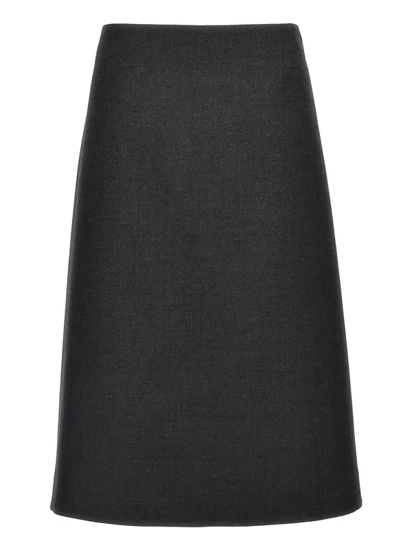 JIL SANDER 70' Wool Skirt - Gray