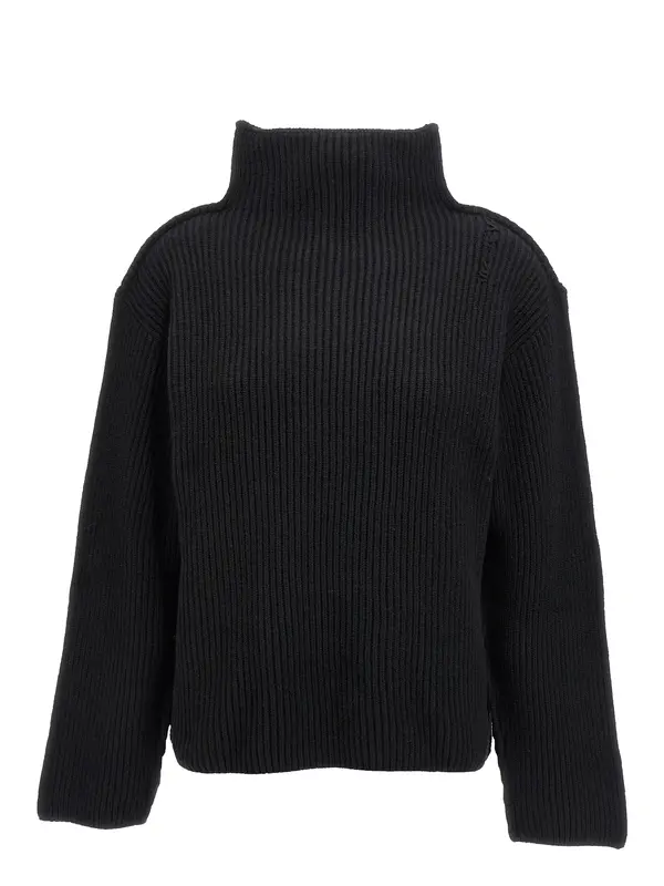 Marni Ribbed High Neck Sweater - Black