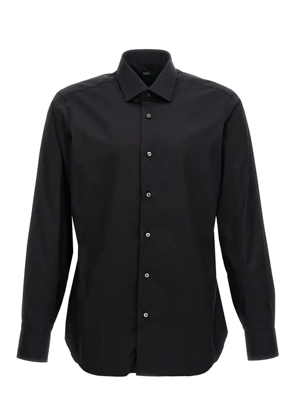 BARBA NAPOLI Poplin Shirt - Black