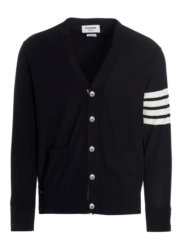 Thom Browne Merino Wool Cardigan - Blue