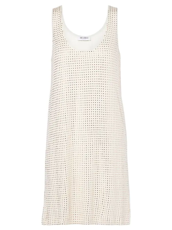 Attico Crystal-embellished Minidress - Neutrals