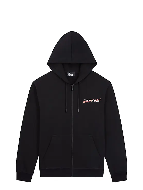 The Kooples Logo-print Zip-up Cotton Hoody - Black
