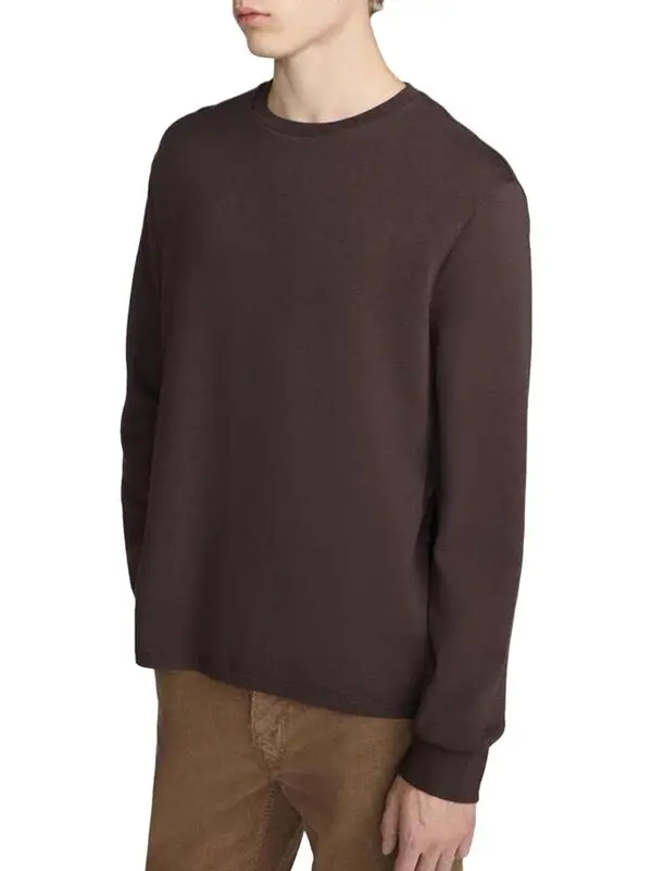 FRAME Apos;s Duofold Crew T-shirt - Deep Brown
