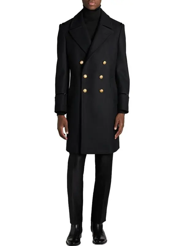 TOM FORD Double-breasted Wool Felt Martingale Coat - Black