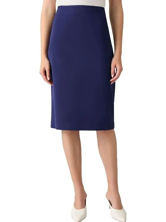 KASPER Below Knee Length Skirt - Kasper Navy