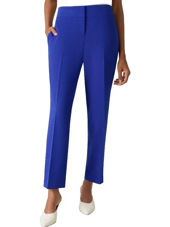 KASPER Flat Front Slim Pants - Royal Signature