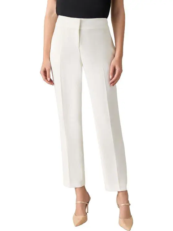 KASPER Flat Front Slim Pants - Vanilla Ice