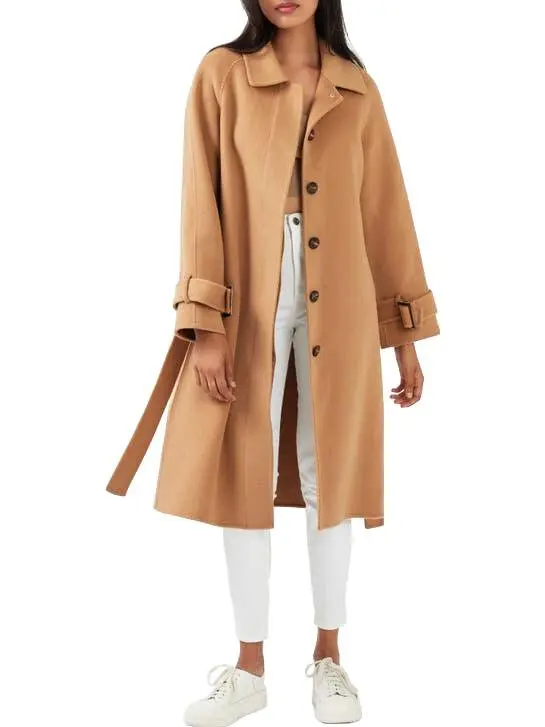 BELLE & BLOOM Shore To Shore Belted Wool Coat - Camel
