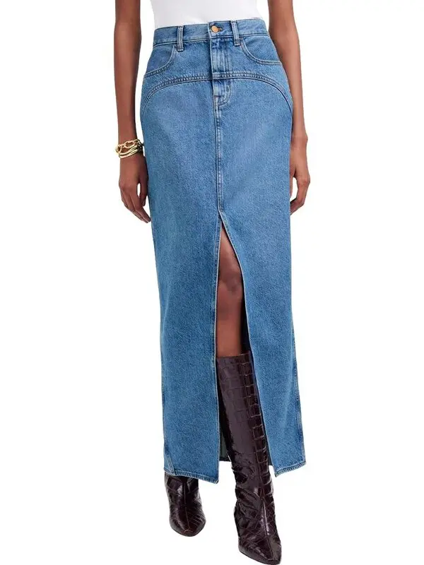 Madewell Denim Maxi Skirt - Pomaria Wash