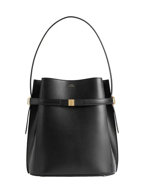 TOTEME Belted Bucket Bag - Black