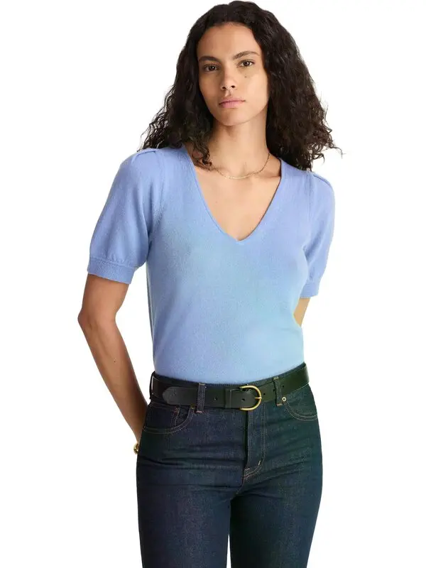 Madewell Cashmere Sweater Tee - Hydrangea Blue