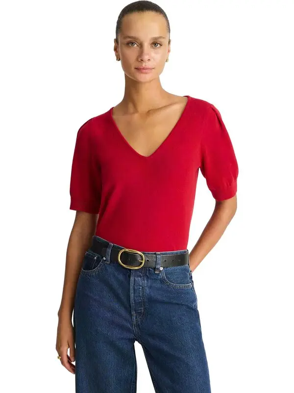Madewell Cashmere Sweater Tee - Ruby