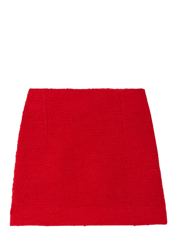 LIBEROWE Vera Darted Wool-blend Bouclé-tweed Mini Skirt - Red