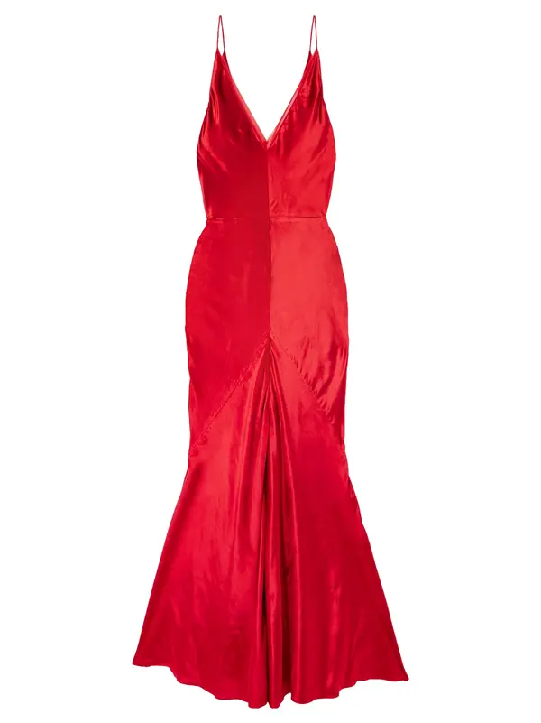 Gabriela Hearst Brigita Paneled Maxi Dress - Red