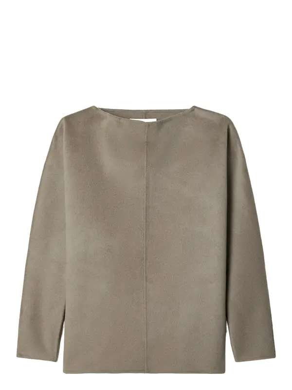Tove Reine Paneled Wool-blend Felt Top - Gray