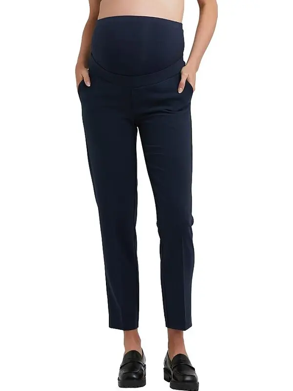 RIPE MATERNITY Alexa Classic Straight Leg Crop Pant - Navy
