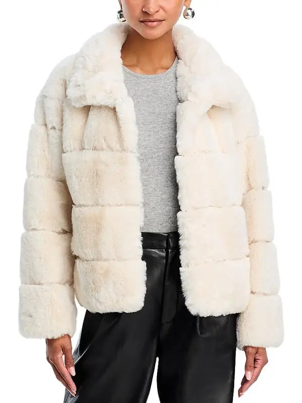 Aqua Eva Faux Fur Jacket - Ivory