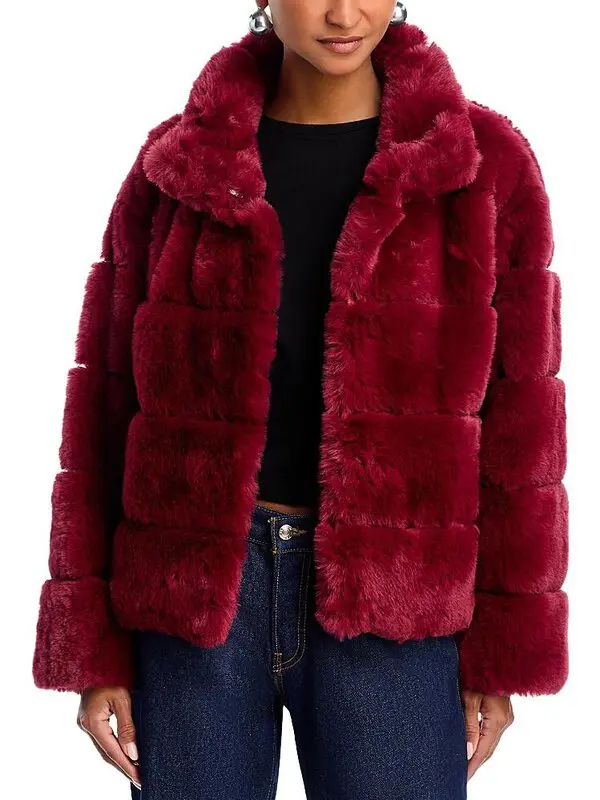 Aqua Faux Fur Jacket - Wine Tasting