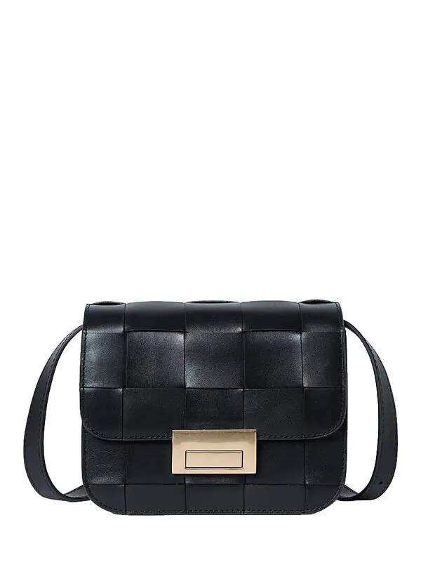 LOEFFLER RANDALL Desi Woven Leather Crossbody Bag - Black