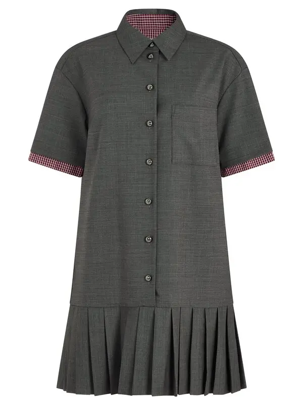 Claudie Pierlot Pleated Mini Dress - Grey