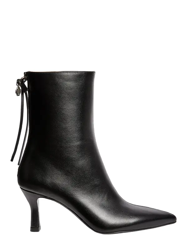 Maje Leather Ankle Boots - Black