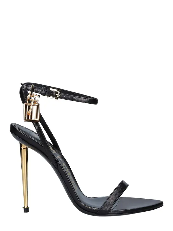 TOM FORD Leather Padlock Sandal 105 - Black